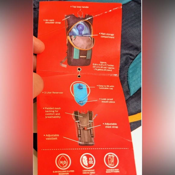 Crane | Bags | Crane Sports Hydration Hiking Backpack 2l In Navy | Poshmark